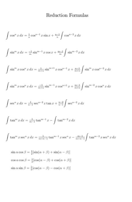 Solved using Trig functions and the given reduction formulas | Chegg.com