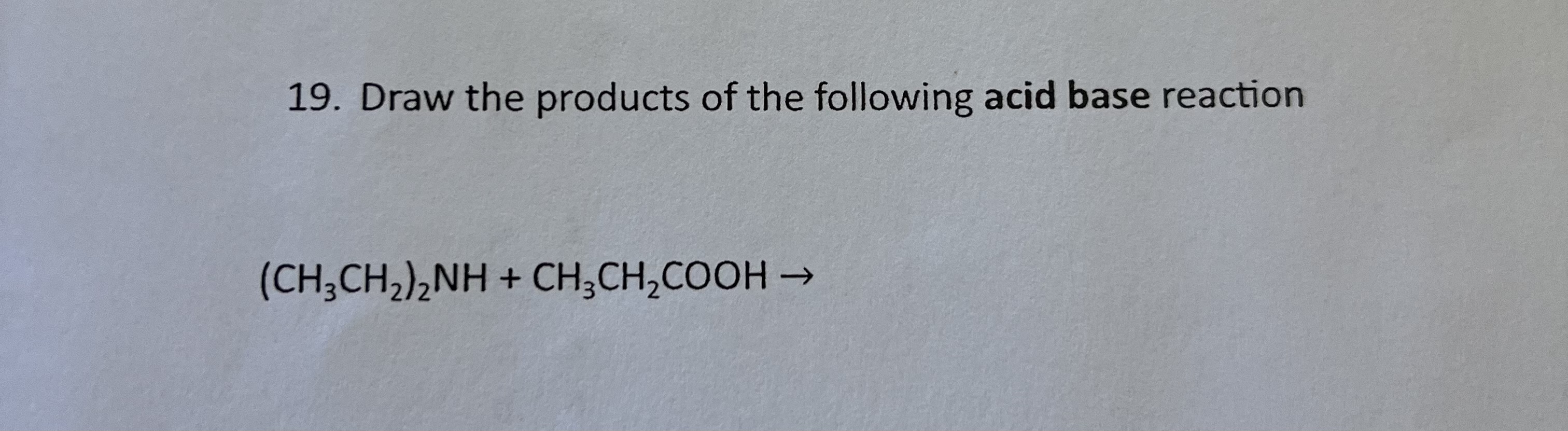 Solved Draw the products of the following acid base | Chegg.com