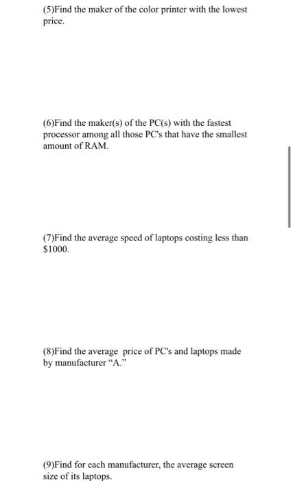 Solved 2). Consider the following schema: ( 30pts) | Chegg.com