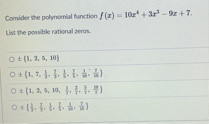 Solved Consider the polynomial function f (x) = 10x4 + 3.03 | Chegg.com