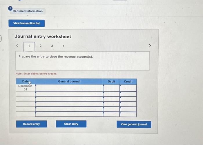 Solved Journal entry worksheet 4 Prepare the entry to close | Chegg.com