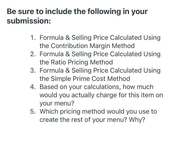 BACKGROUND You are opening a new restaurant and need | Chegg.com