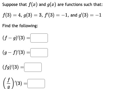Solved Suppose that f(x) ﻿and g(x) ﻿are functions such | Chegg.com