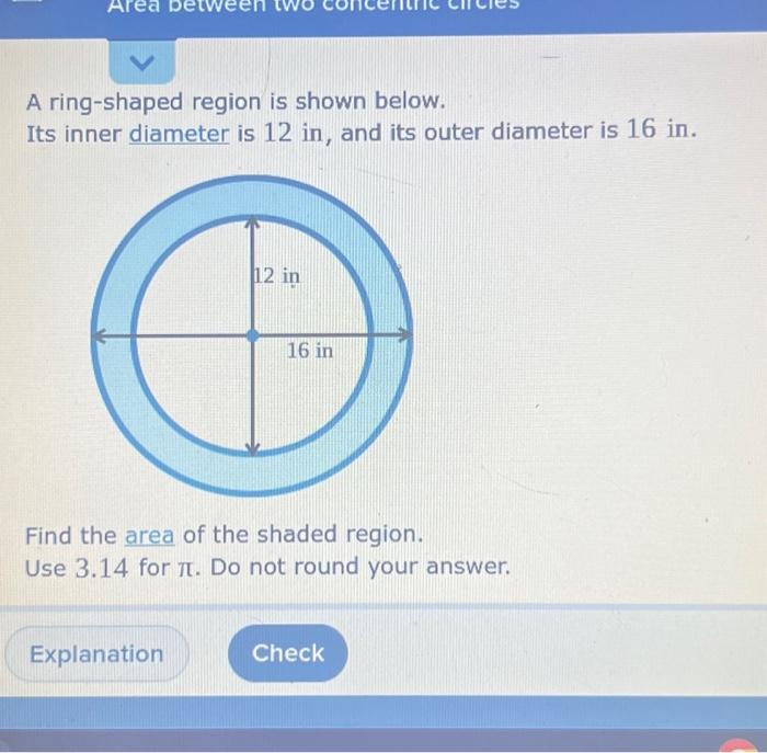 Solved A ring-shaped region is shown below. Its inner | Chegg.com