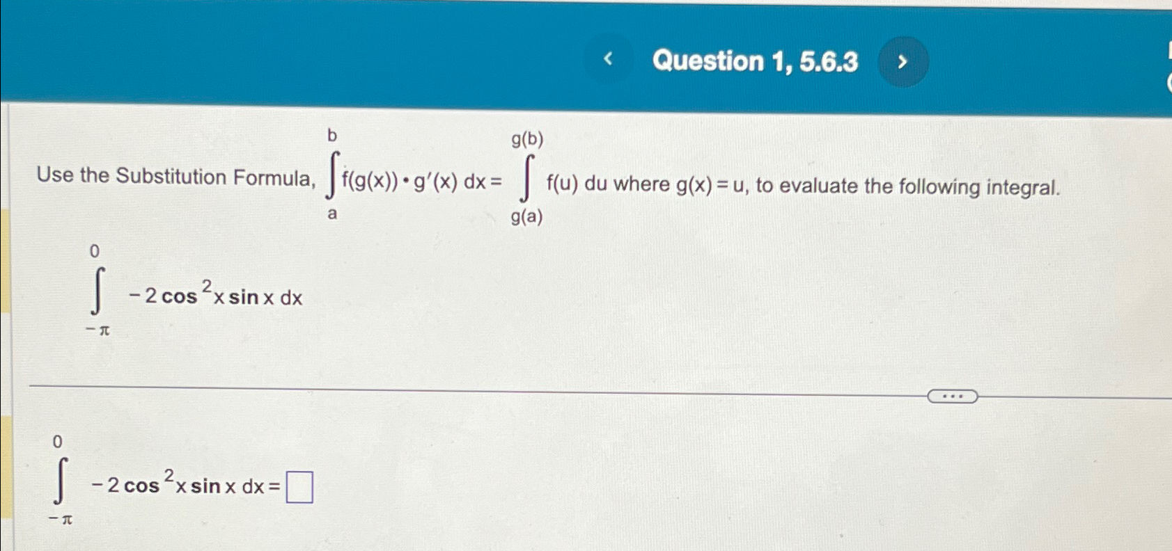 Solved Use the Substitution Formula, | Chegg.com