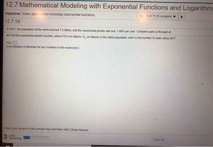 Solved 12.7 Mathematical Modeling with Exponential Functions | Chegg.com
