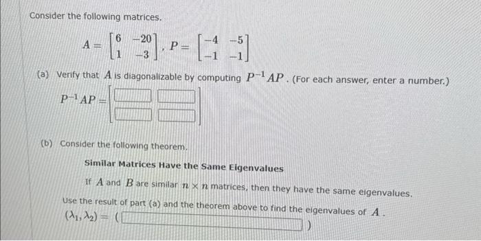 Solved Consider the following matrices. | Chegg.com