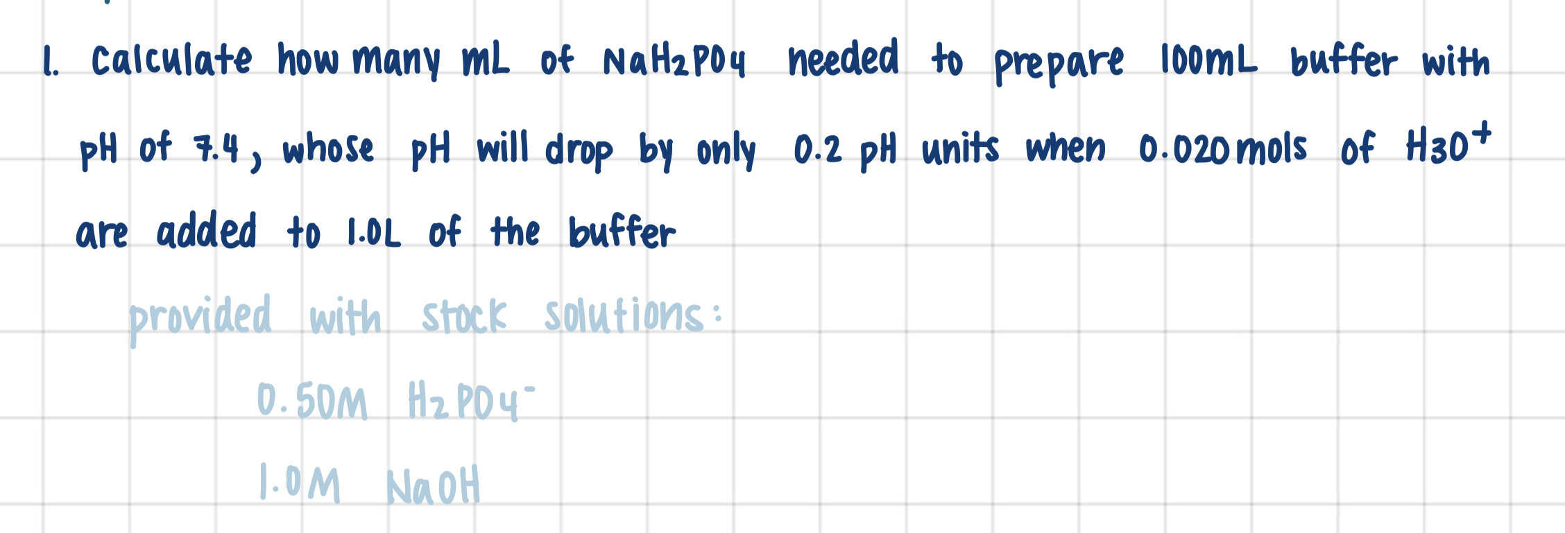 Solved Calculate how many mL ﻿of NaH2PO4 ﻿needed to prepare | Chegg.com