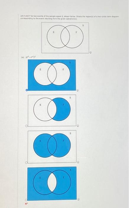Solved Let E and F be two events of the sample space S, | Chegg.com