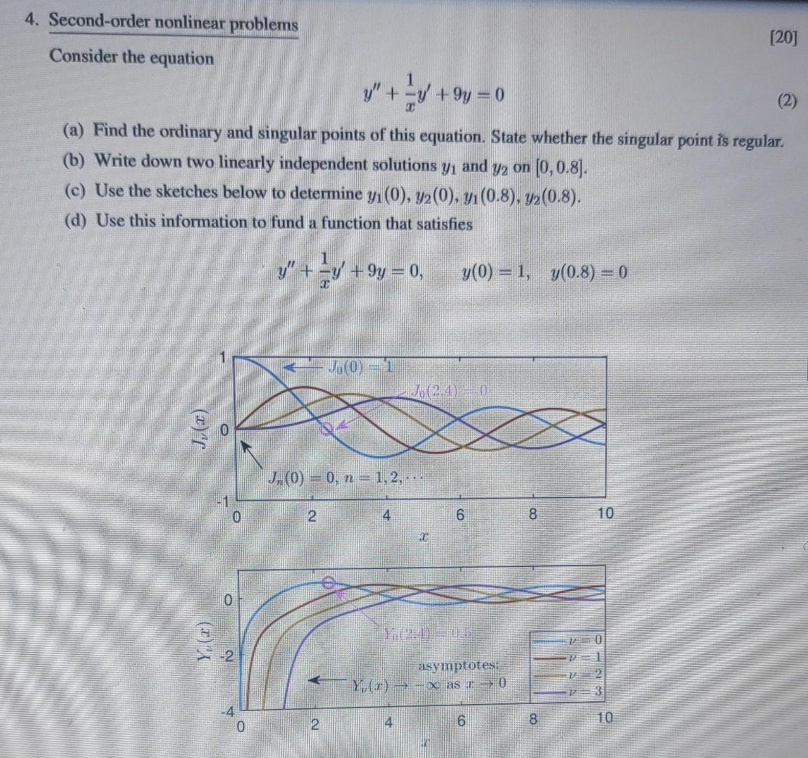 Solved 4 Second Order Nonlinear Problems Consider The