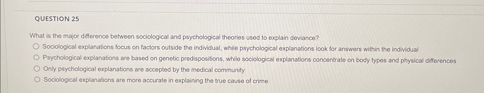Solved QUESTION 25What is the major difference between | Chegg.com