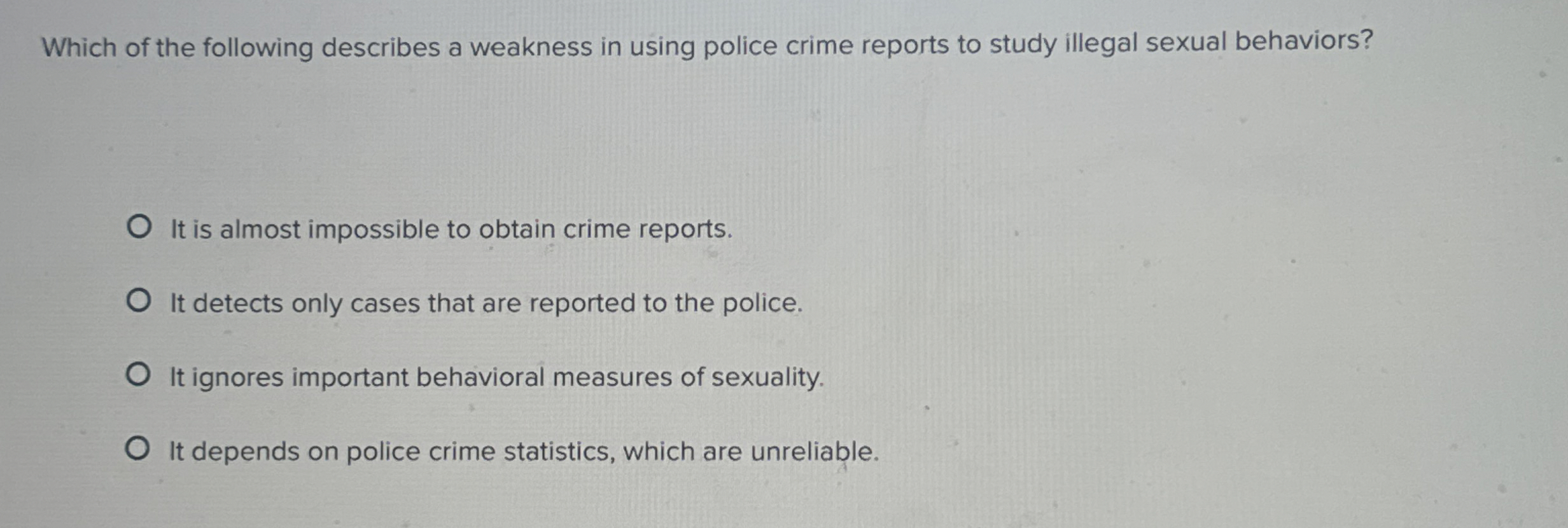 Solved Which of the following describes a weakness in using | Chegg.com