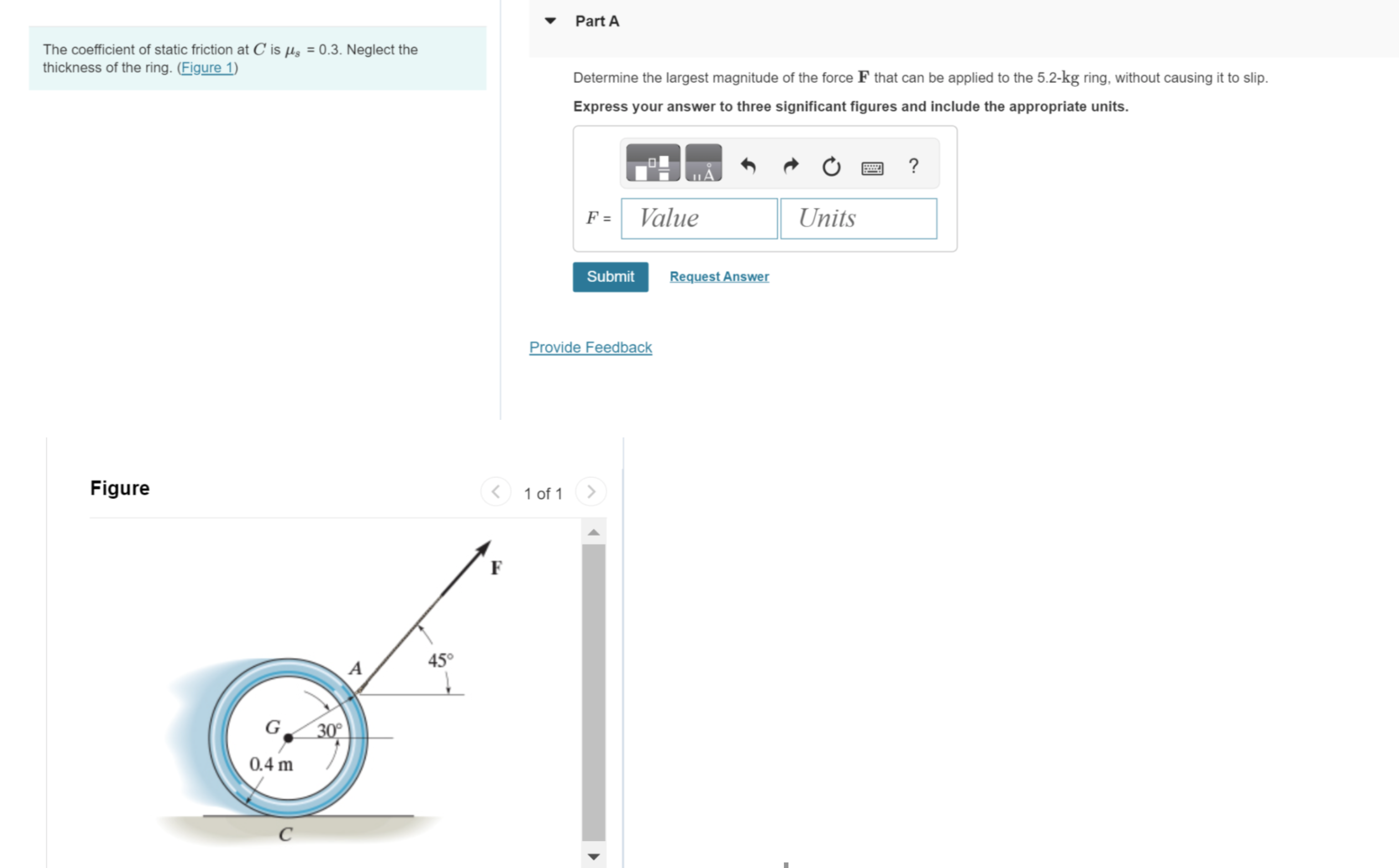 Solved The Coefficient Of Static Friction At C ﻿is μs 0 3