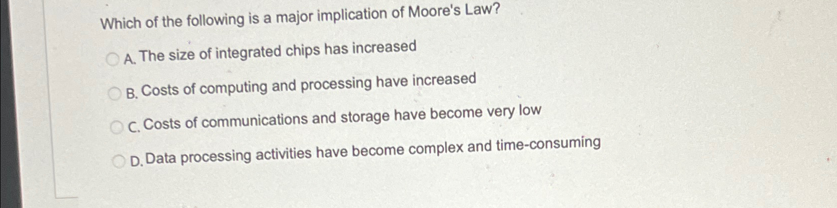 Solved Which of the following is a major implication of | Chegg.com