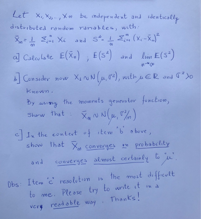 Solved m m Let X., X2-., Xn be independent and identically | Chegg.com