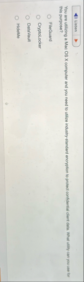 Solved You are utilizing a Mac OS X computer and you need to | Chegg.com