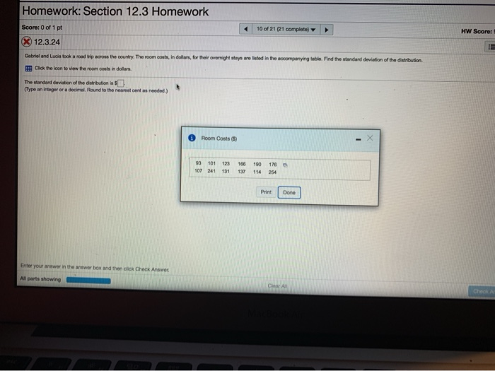 Solved Hw Score Homework Section 12 3 Homework Score 0 Of
