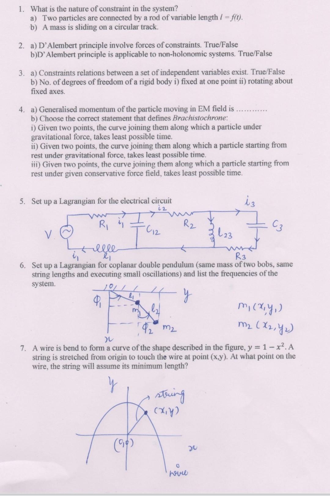 Solved 1. What is the nature of constraint in the system? a) | Chegg.com
