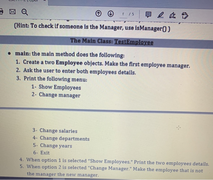 Solved 11 point 0.5 Employee - id: int - name: String - | Chegg.com