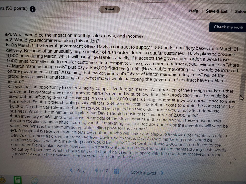 Solved ents (50 points) Saved Help Save & Exit Submi Check | Chegg.com