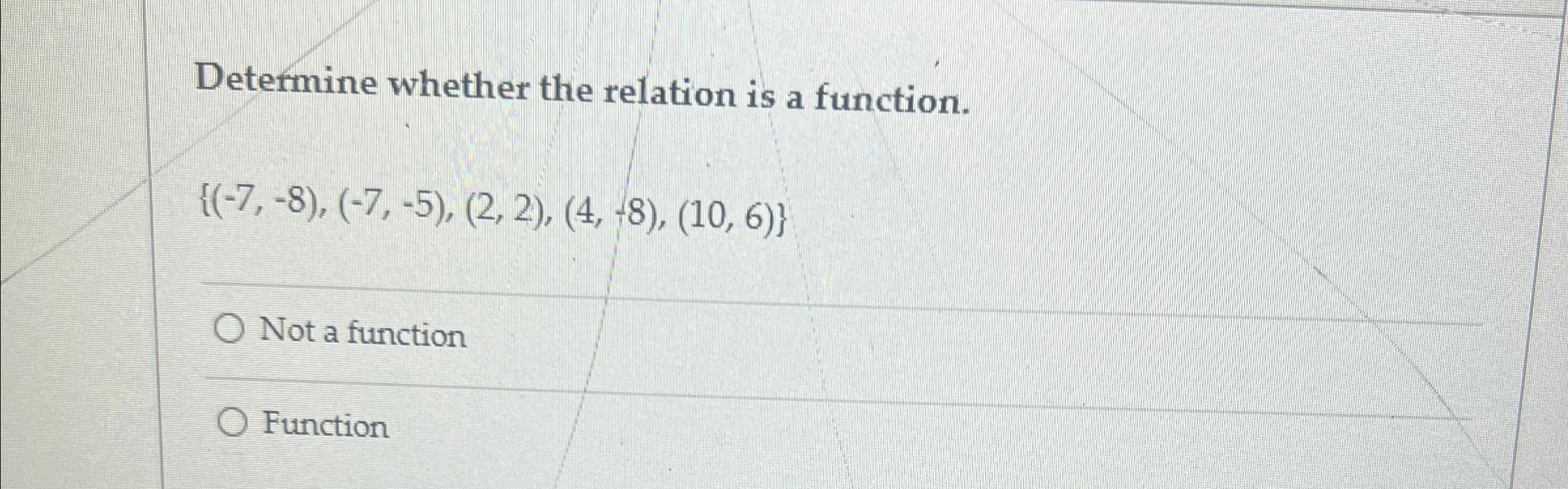 Solved Determine whether the relation is a | Chegg.com