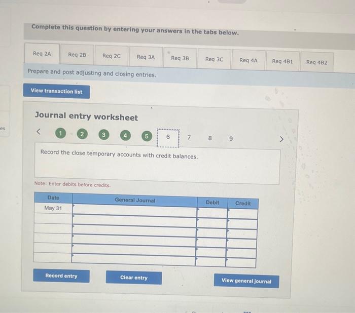 Solved 2-a. Complete the work sheet using the following | Chegg.com