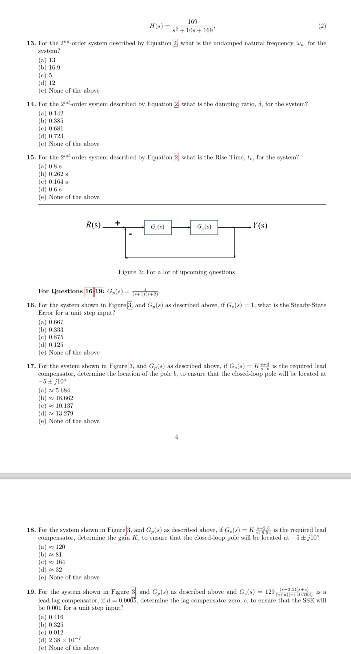 Solved H(s)=169s2+10s+169For the 2nd -order system described | Chegg.com