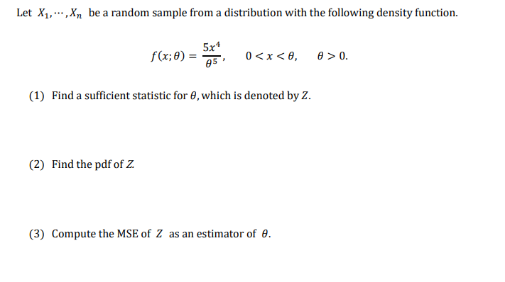 Solved Let x1,cdots,xn ﻿be a random sample from a | Chegg.com