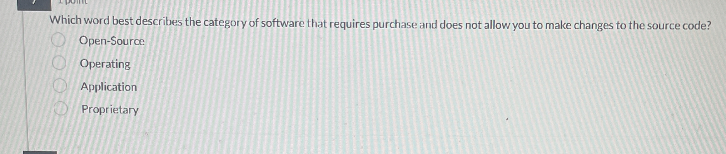 Solved Which word best describes the category of software | Chegg.com