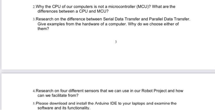Solved 2. Why the CPU of our computers is not a | Chegg.com