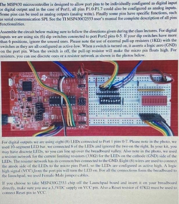 Solved The MSP430 microcontroller is designed to allow port | Chegg.com