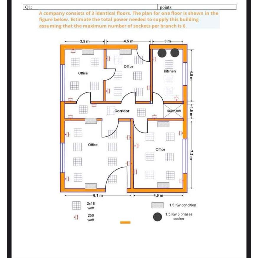 Solved Q1:points:A company consists of 3 ﻿identical floors. | Chegg.com