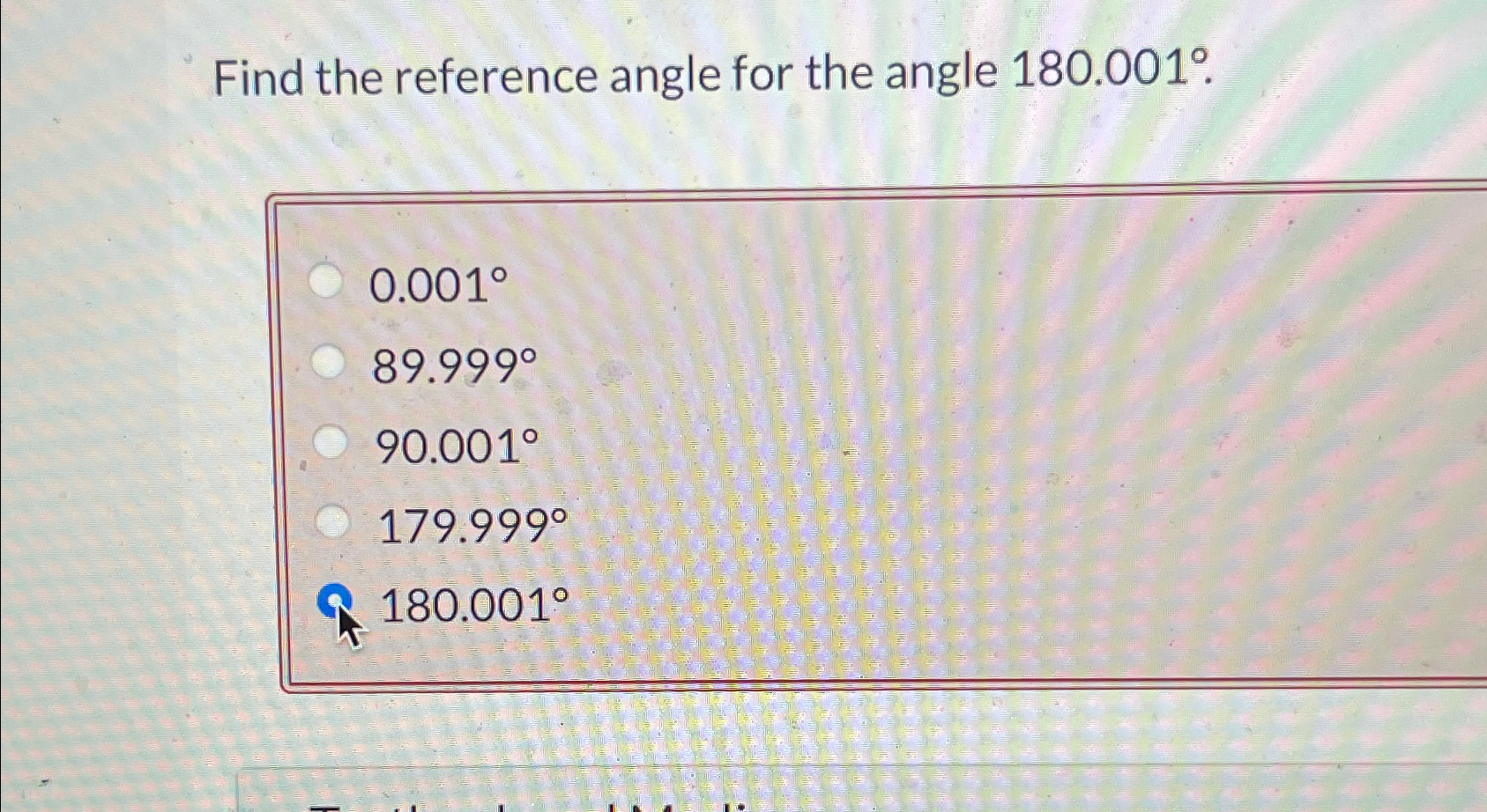 Solved Find the reference angle for the angle | Chegg.com