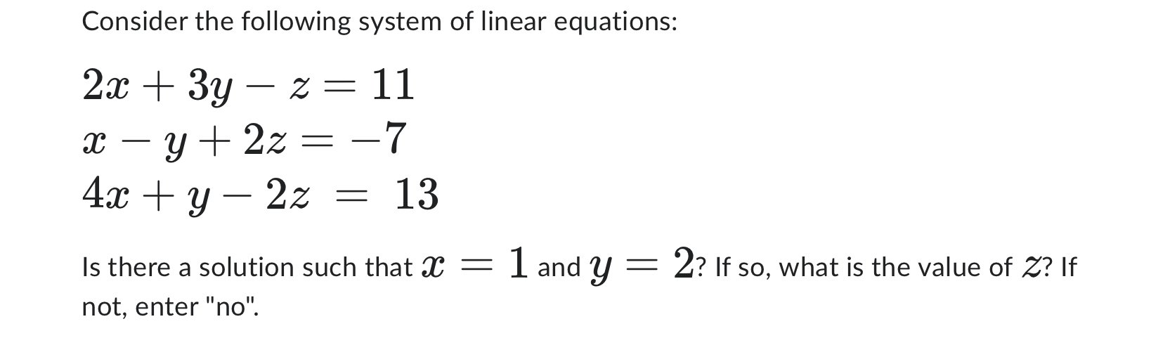 Solved Consider the following system of linear | Chegg.com