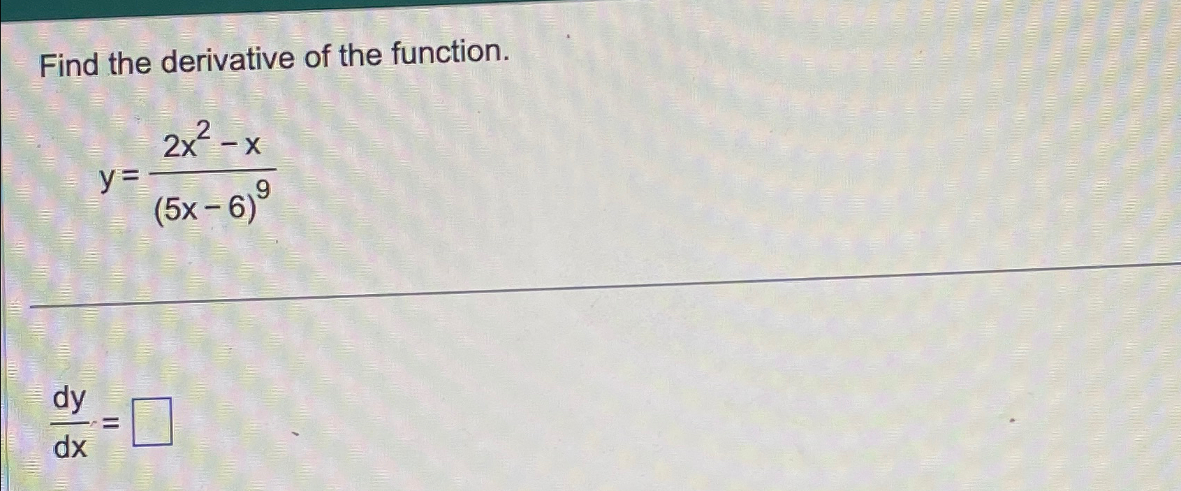 Solved Find the derivative of the | Chegg.com