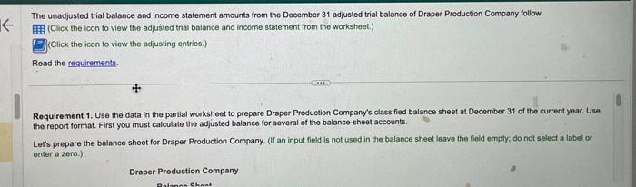 Solved The unadjusted trial balance and income statement | Chegg.com