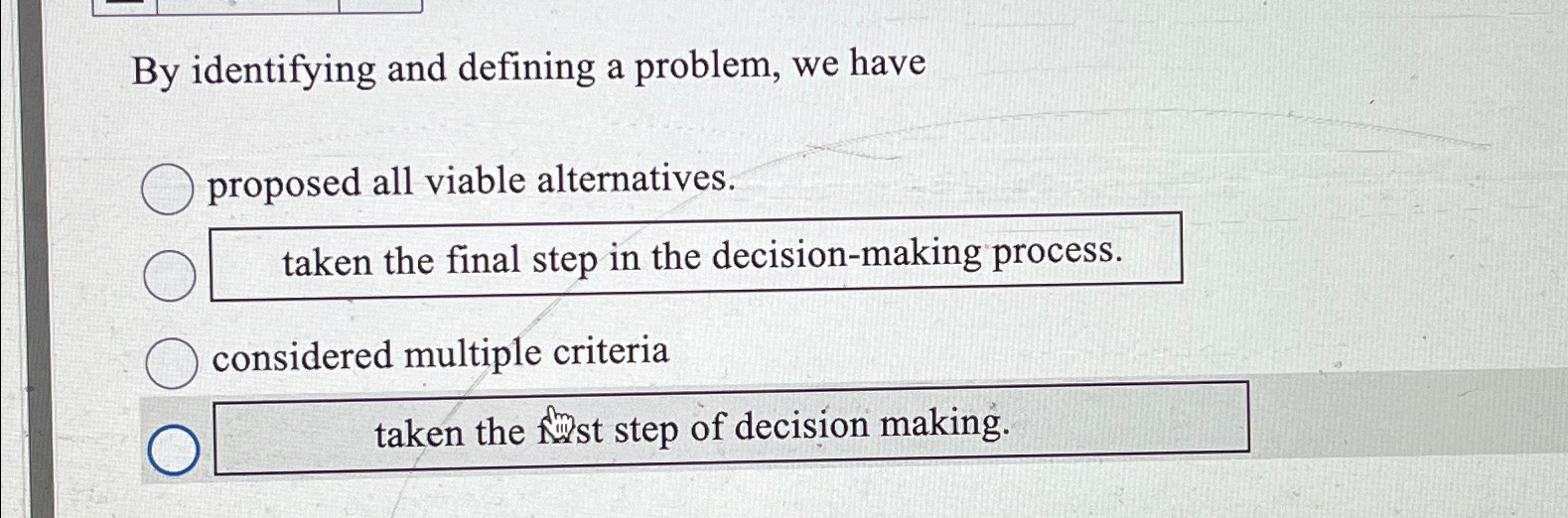 Solved By identifying and defining a problem, we | Chegg.com