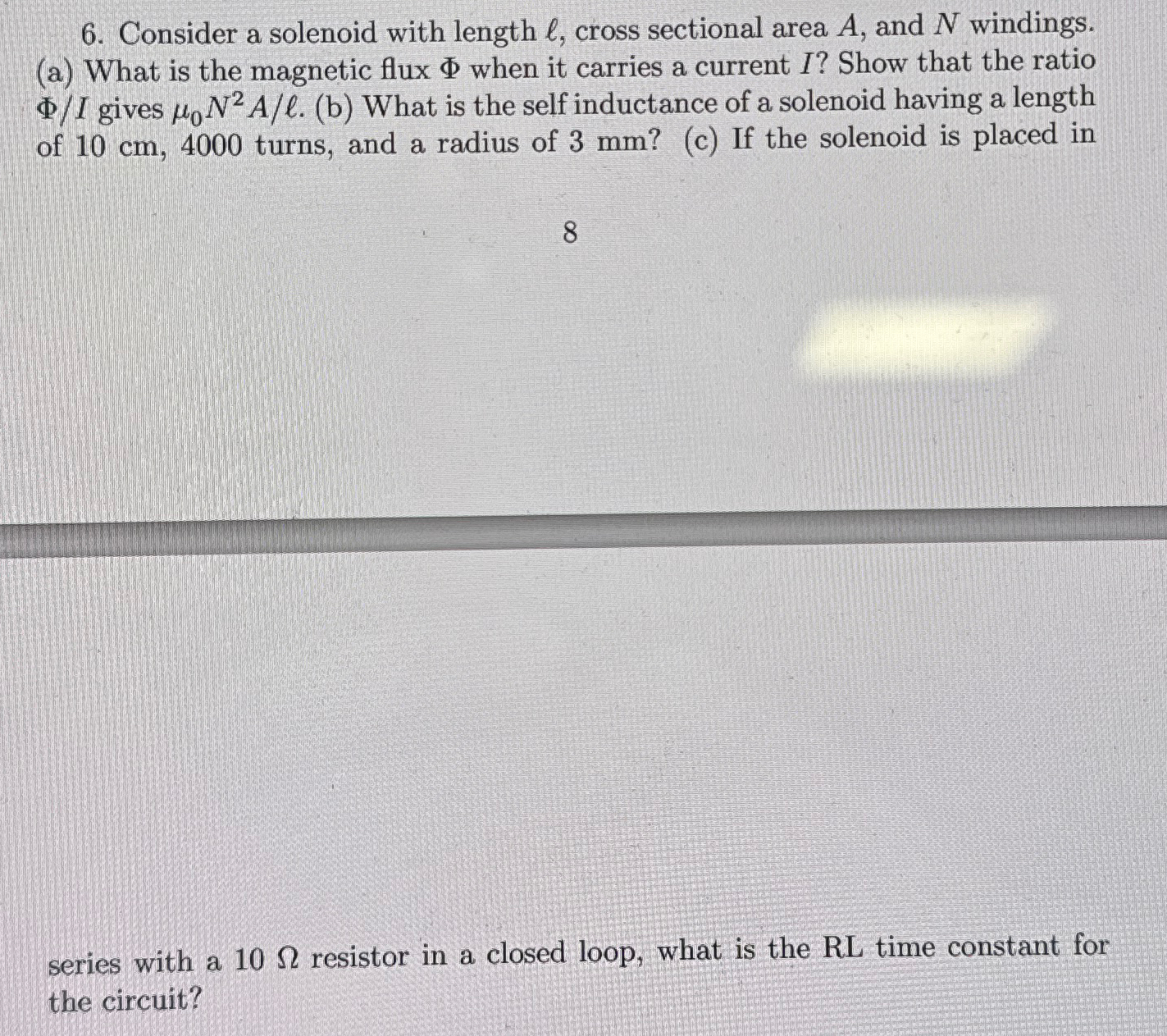 Solved Consider a solenoid with length l, ﻿cross sectional | Chegg.com