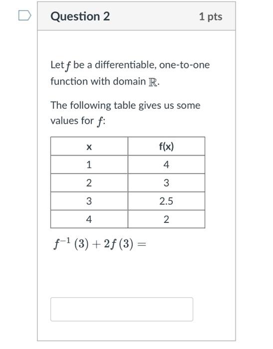 Solved Let f be a differentiable, one-to-one function with | Chegg.com