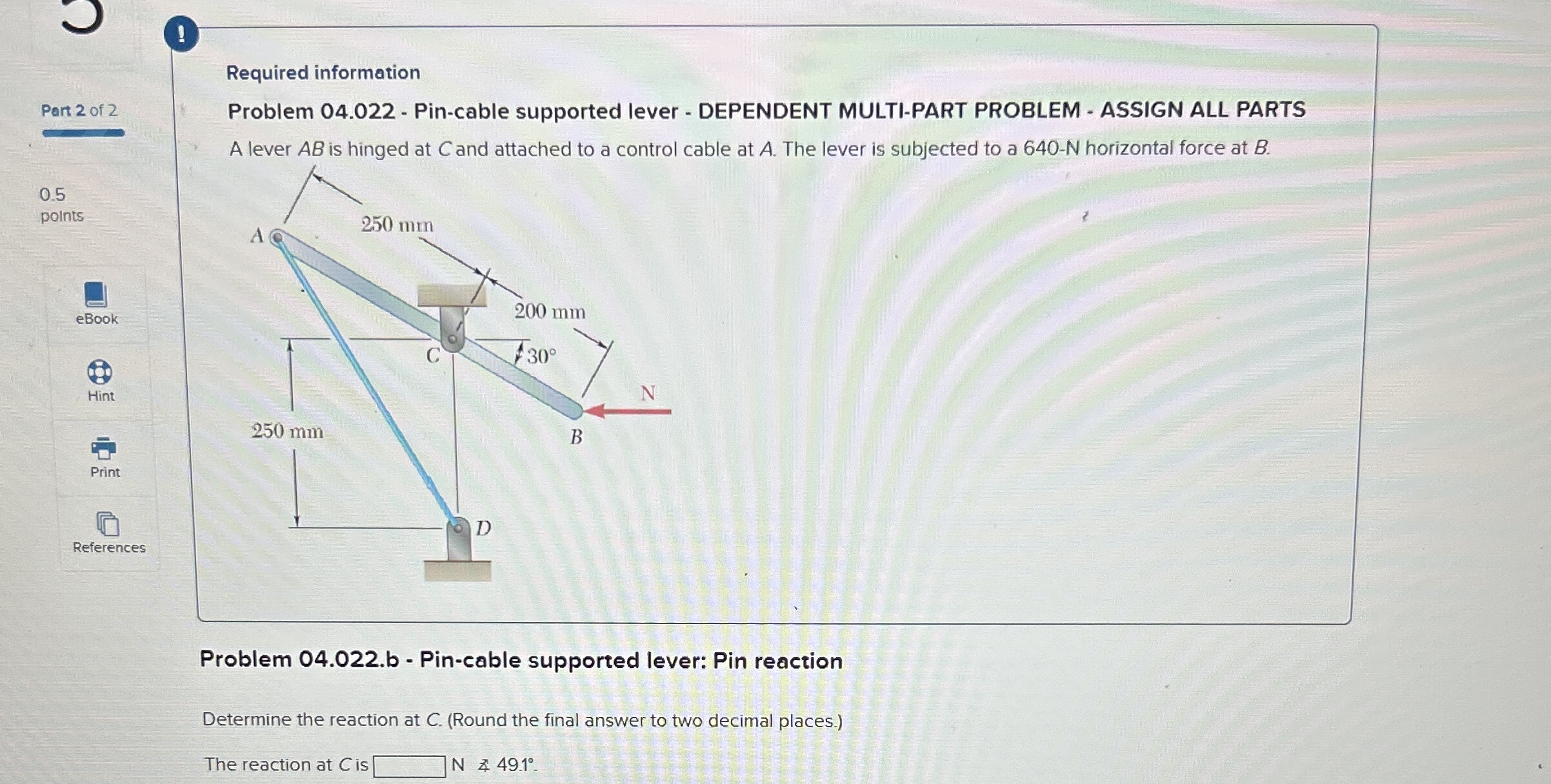 Solved !Required informationPart 2 ﻿of 2ReferencesProblem | Chegg.com