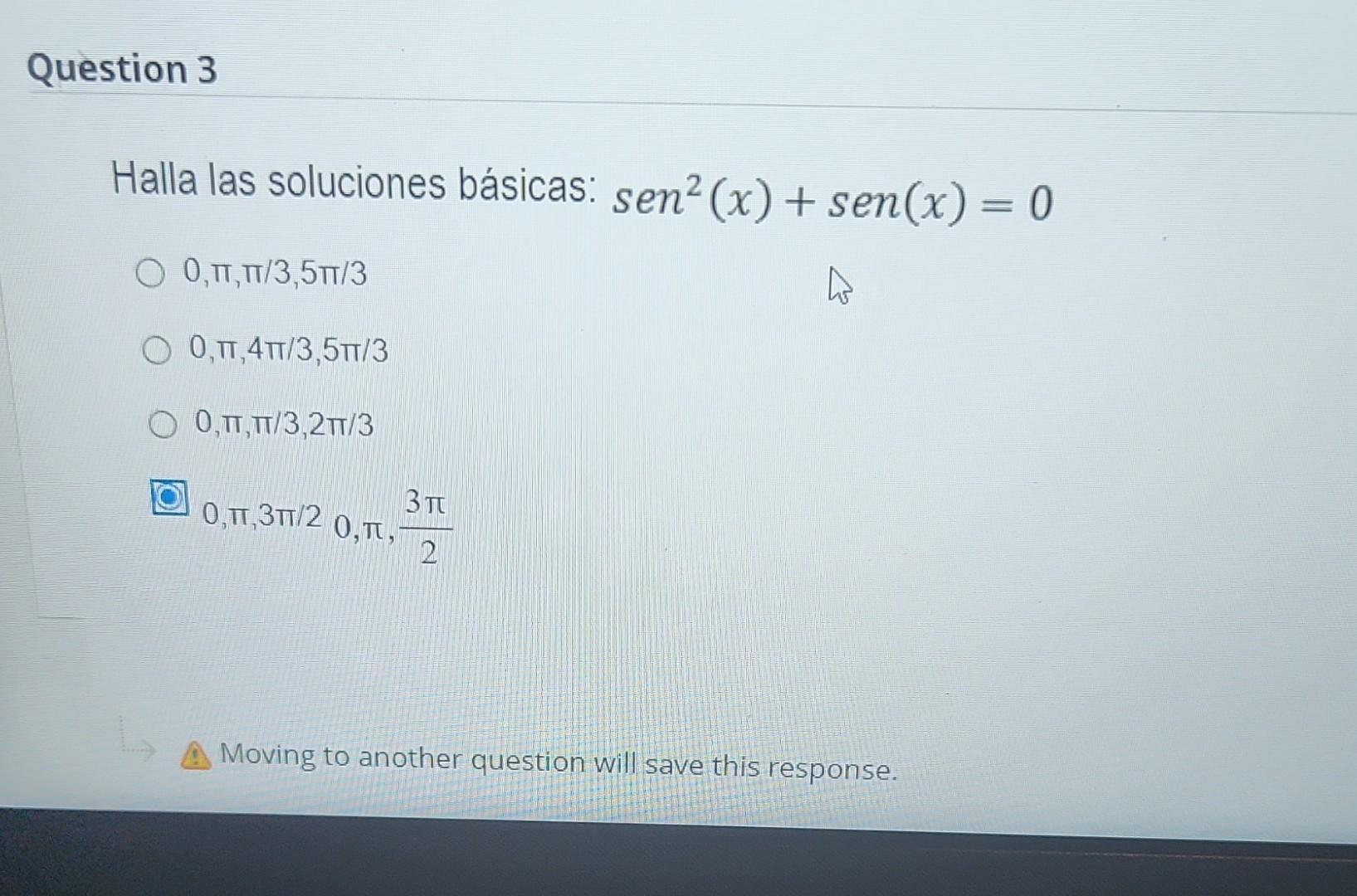Solved Halla las soluciones básicas: sen2(x)+sen(x)=0 | Chegg.com