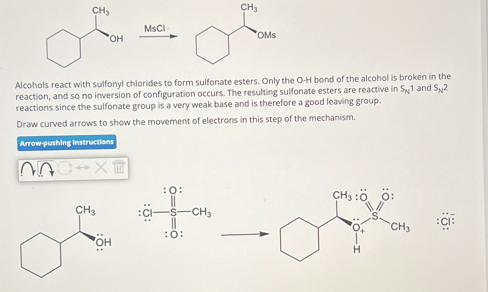 Solved Alcohols react with sulfonyl chlorides to form | Chegg.com
