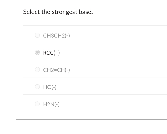 Solved Select the strongest | Chegg.com