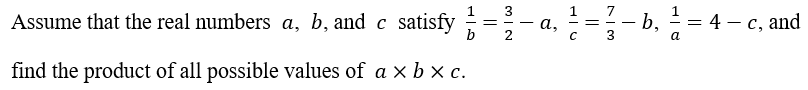 Solved Assume that the real numbers a,b, ﻿and c ﻿satisfy | Chegg.com