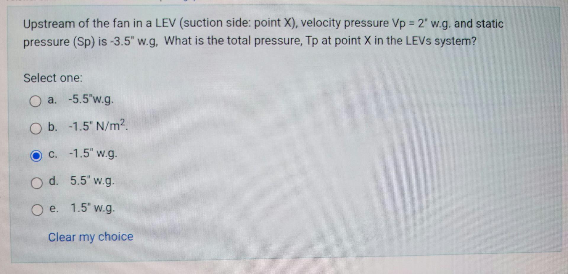 Solved Upstream of the fan in a LEV (suction side: point X | Chegg.com