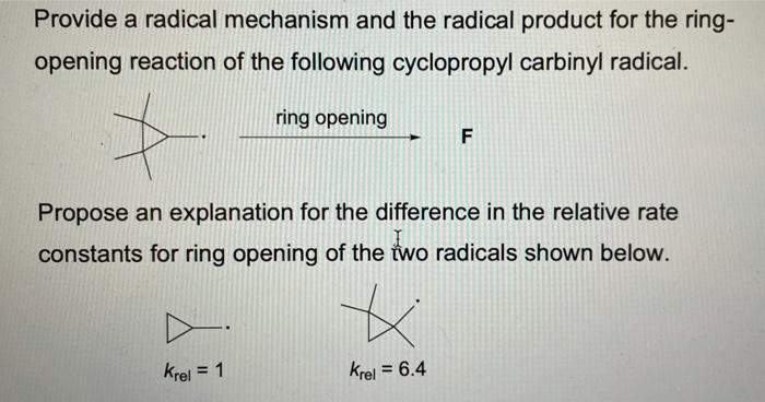 Solved Provide a radical mechanism and the radical product | Chegg.com