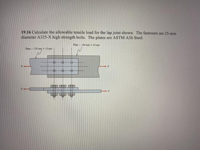 Solved 19.16 Calculate the allowable tensile load for the | Chegg.com