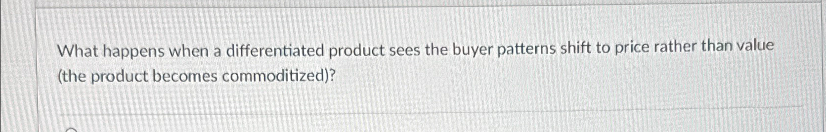 Solved What happens when a differentiated product sees the | Chegg.com