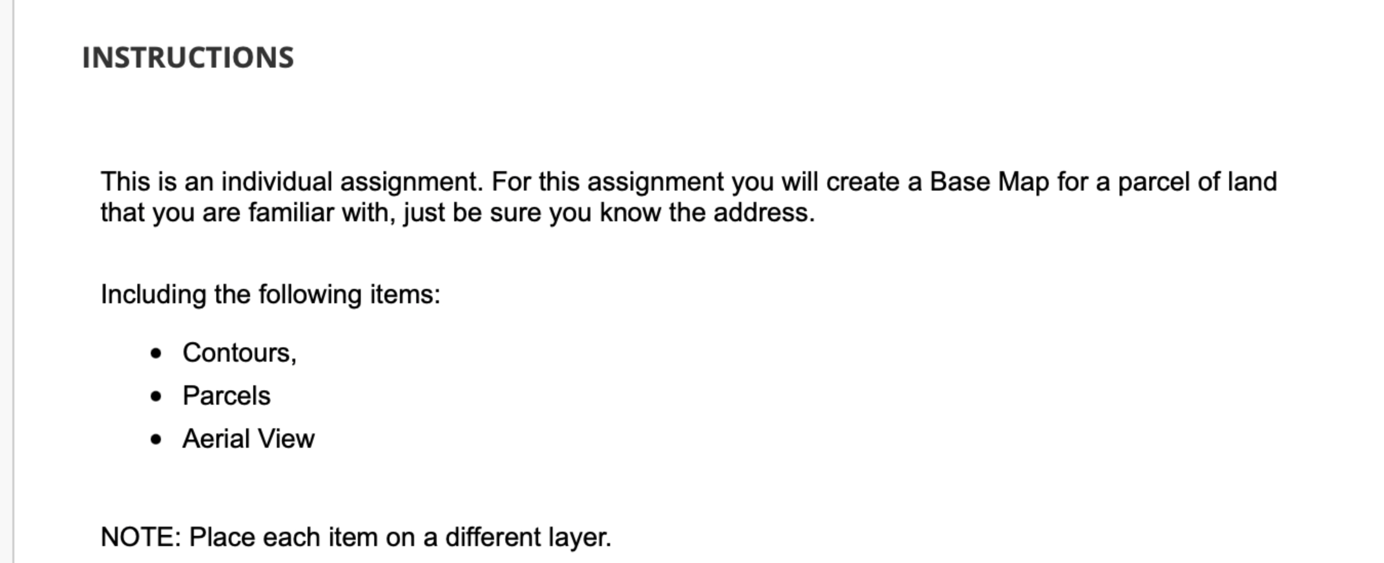 Solved Please create an basemap using Civil 3D or Autocad. | Chegg.com