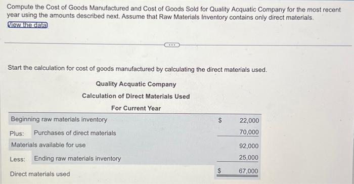 Solved find the cost of goods manufactured and fill out the | Chegg.com